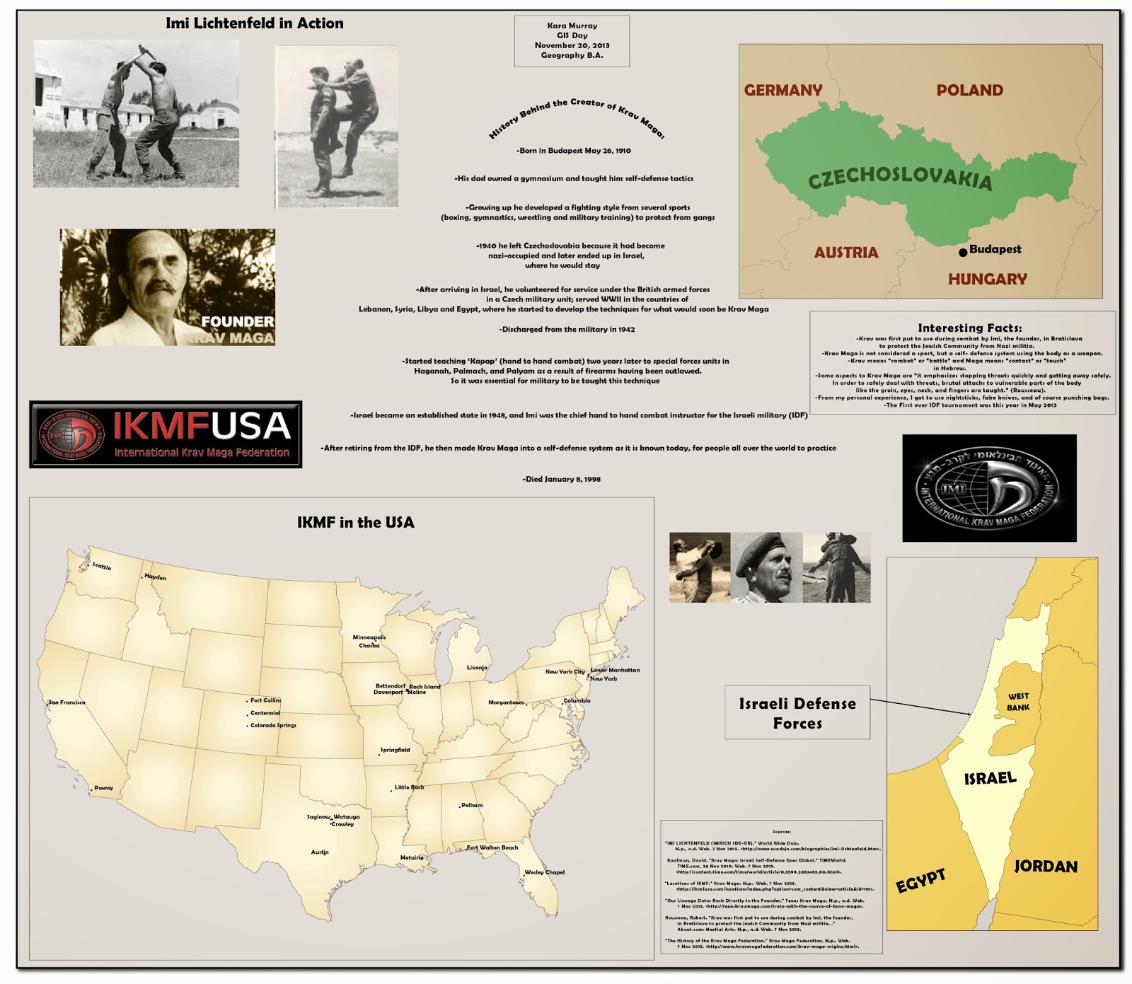 My Mapping Skills for GGS 310: Krav Maga map for GIS Day